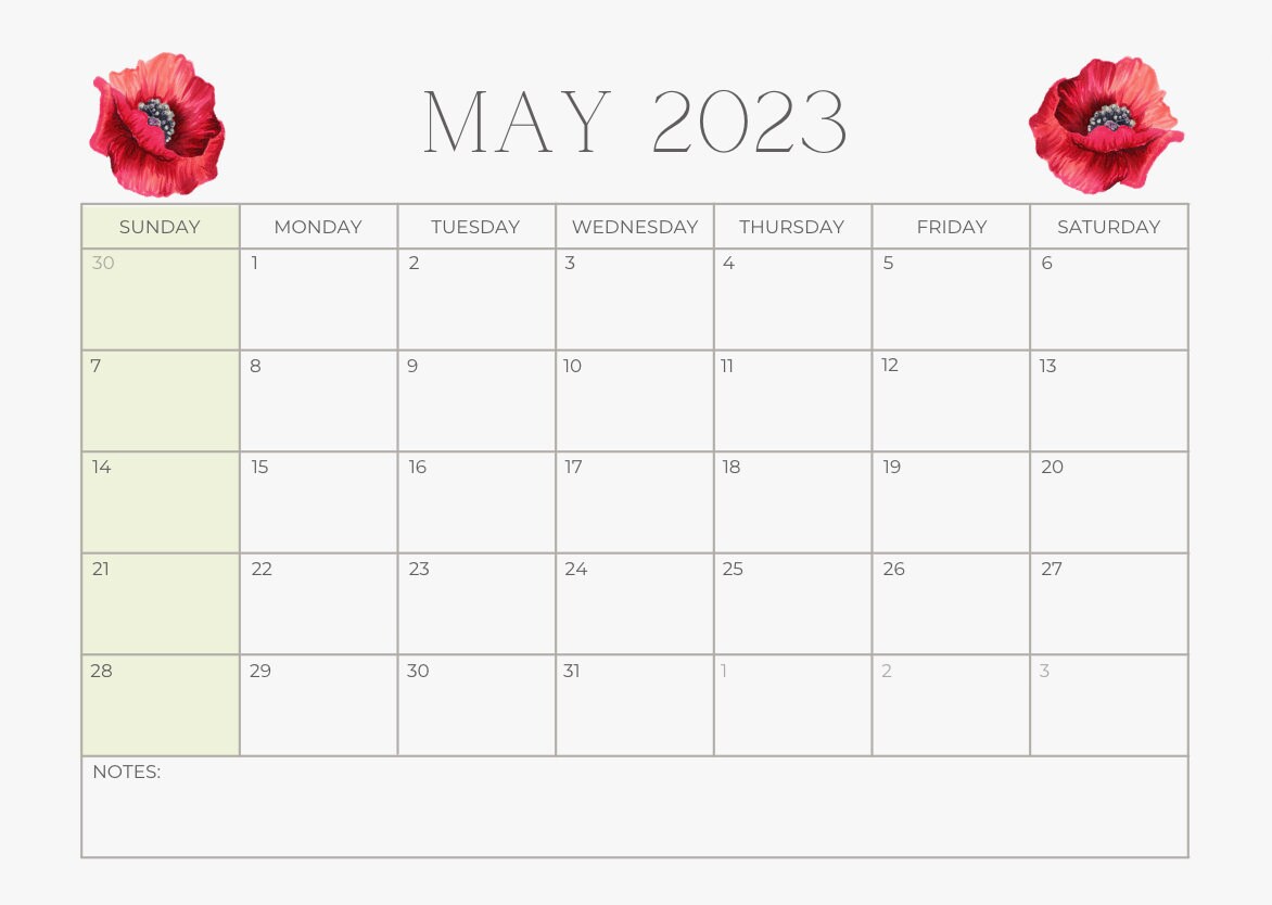 2023 Watercolor Calendar - Etsy