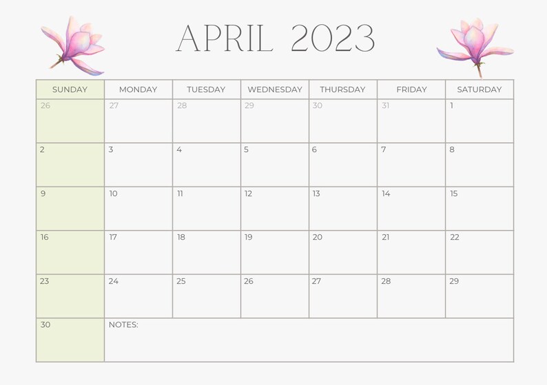 2023 Watercolor Calendar - Etsy
