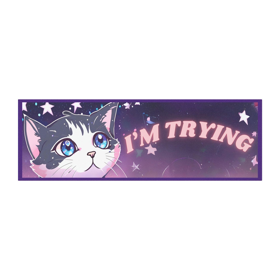 Cat Bumper Magnet Funny Cat Decal, Cute Cat Car Decoration, Cat Lover ...