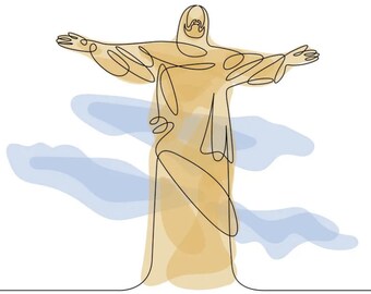 One Line Jesus - Etsy