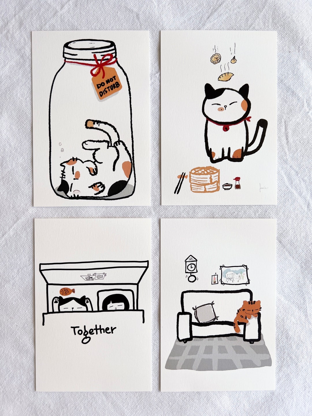 Set of 4 Mini Posters; Art Postcards; Cute Wall Decoration; Physical ...