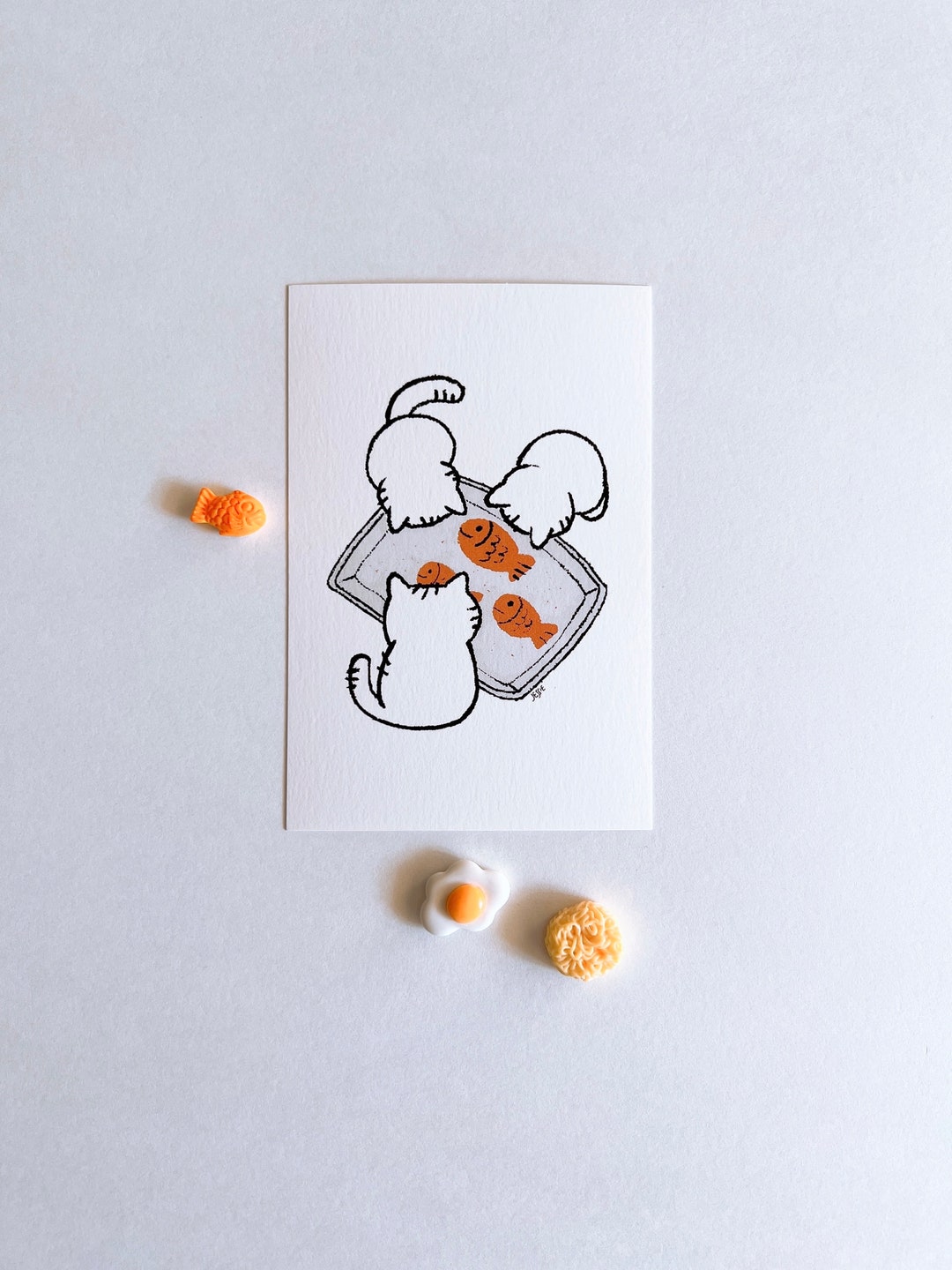 Cat Art Print • 4x6 Mini Poster - Curious Cats - Etsy