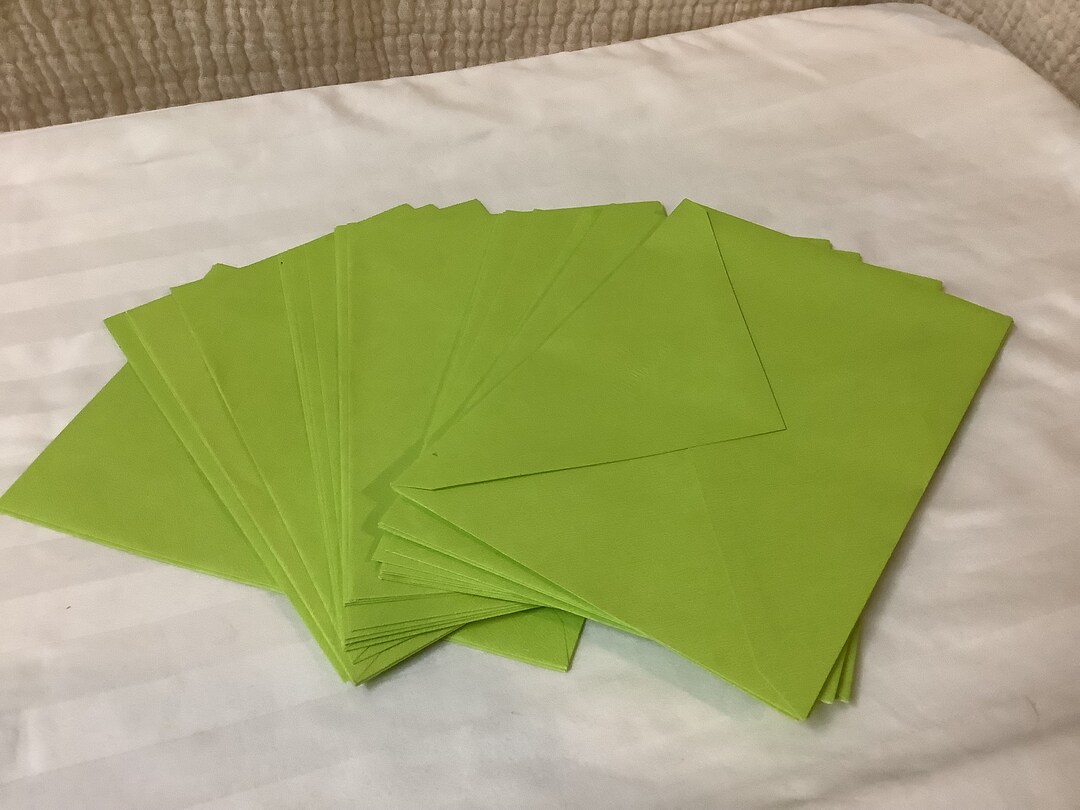 27 Lime Green Hallmark Paper Envelopes 7 1/8 X 5 Mailing, Invitations ...