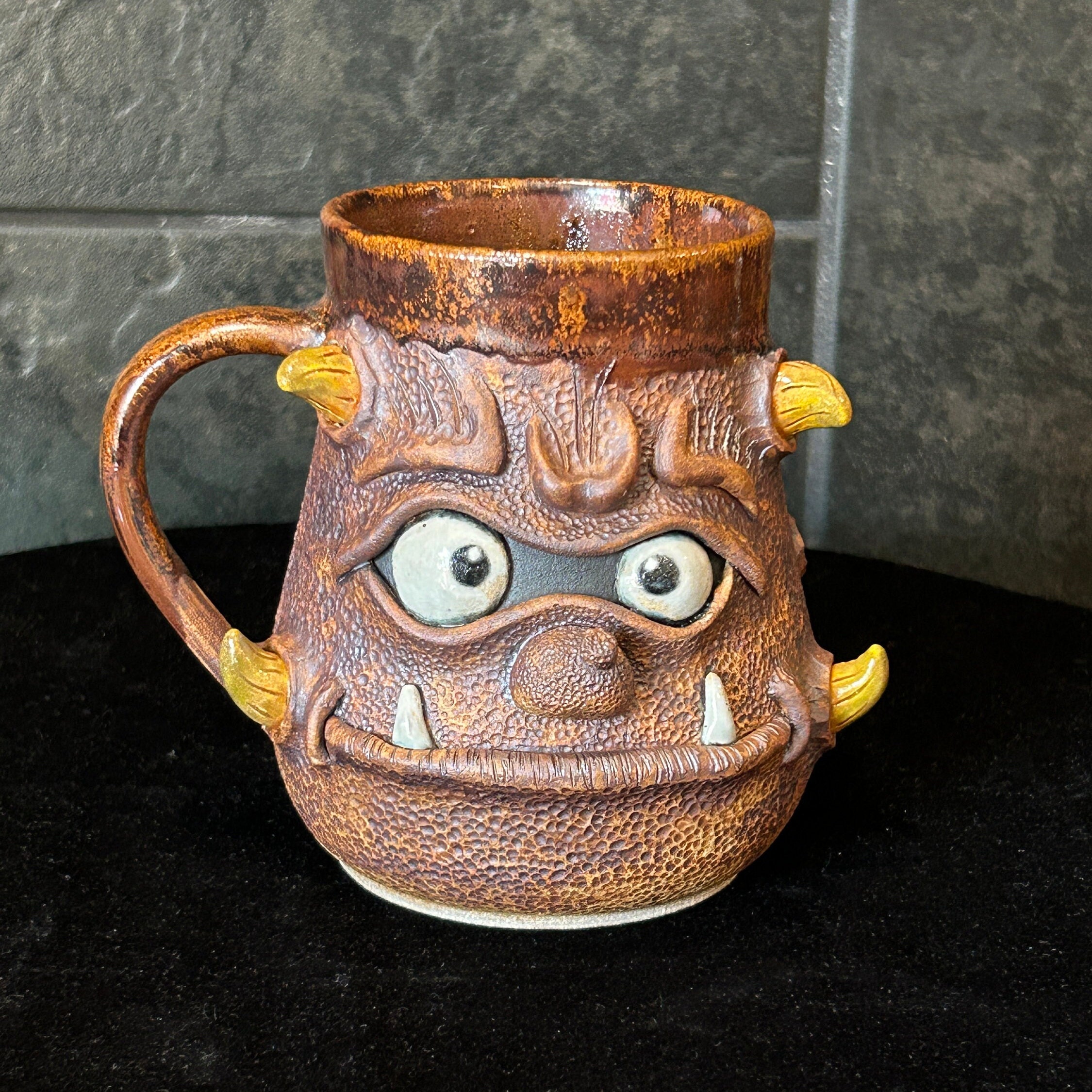Handcrafted Monster Mug, Goblin Mug, Orc Mug, Ogre Mug, Face Mug, Cool ...