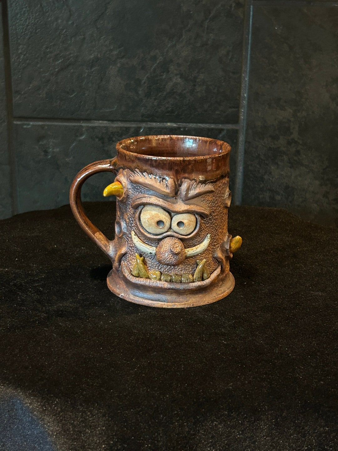 Handcrafted Monster Mug, Goblin Mug, Orc Mug, Ogre Mug, Face Mug, Cool ...