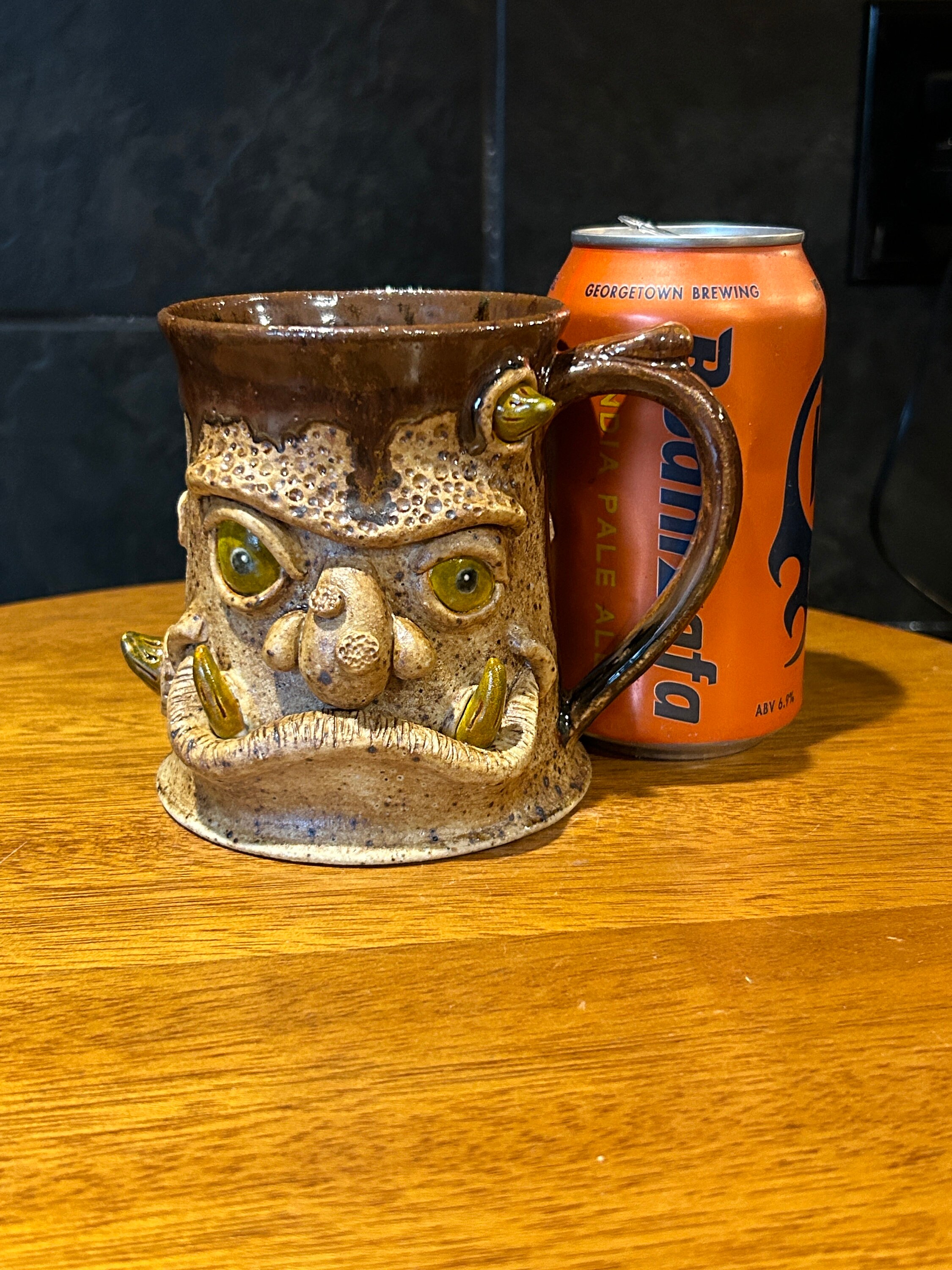 Handcrafted Monster Mug, Goblin Mug, Orc Mug, Ogre Mug, Face Mug, Cool ...
