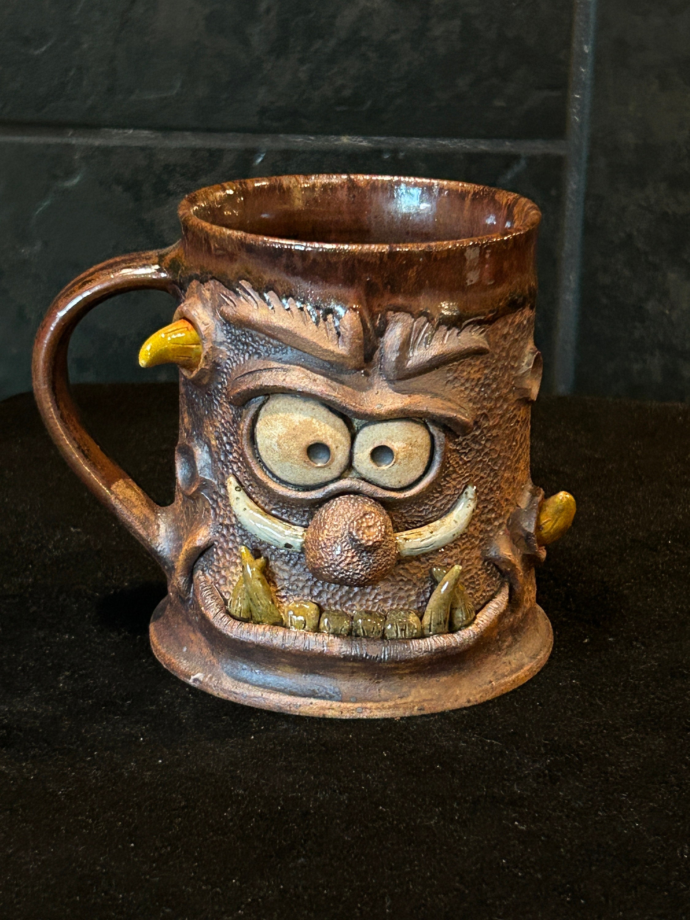 Handcrafted Monster Mug Goblin Mug Orc Mug Ogre Mug Face - Etsy