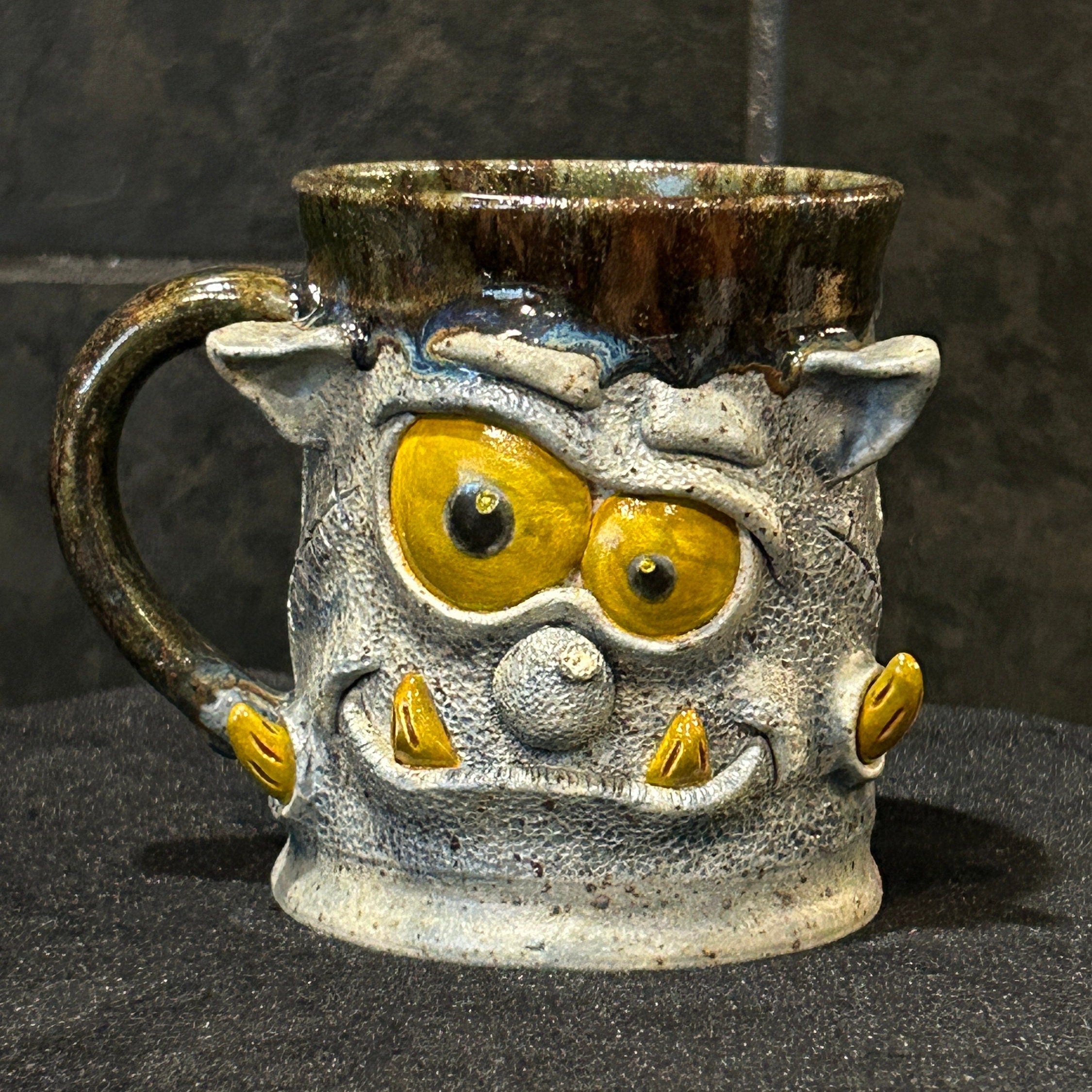Handcrafted Monster Mug, Goblin Mug, Orc Mug, Ogre Mug, Face Mug, Cool ...
