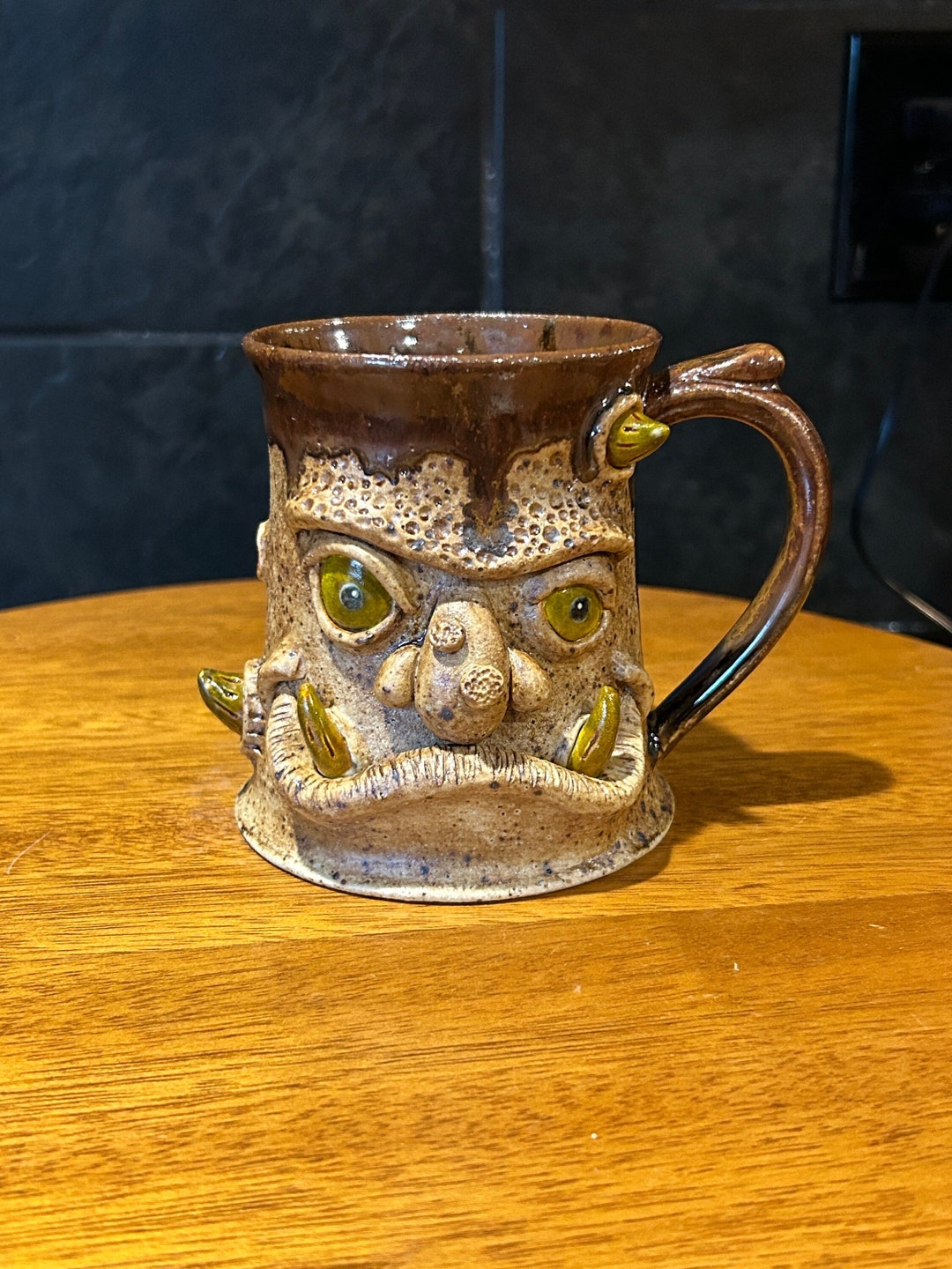Handcrafted Monster Mug, Goblin Mug, Orc Mug, Ogre Mug, Face Mug, Cool ...