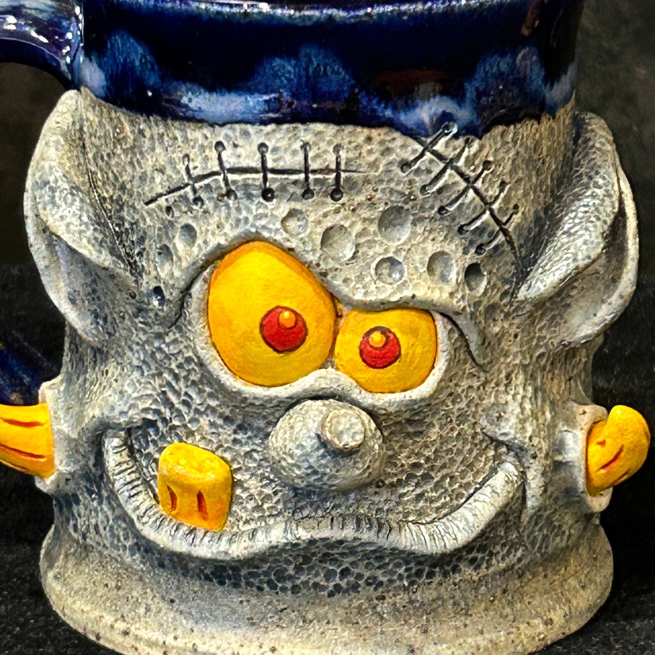 Handcrafted Monster Mug, Goblin Mug, Orc Mug, Ogre Mug, Face Mug, Cool ...