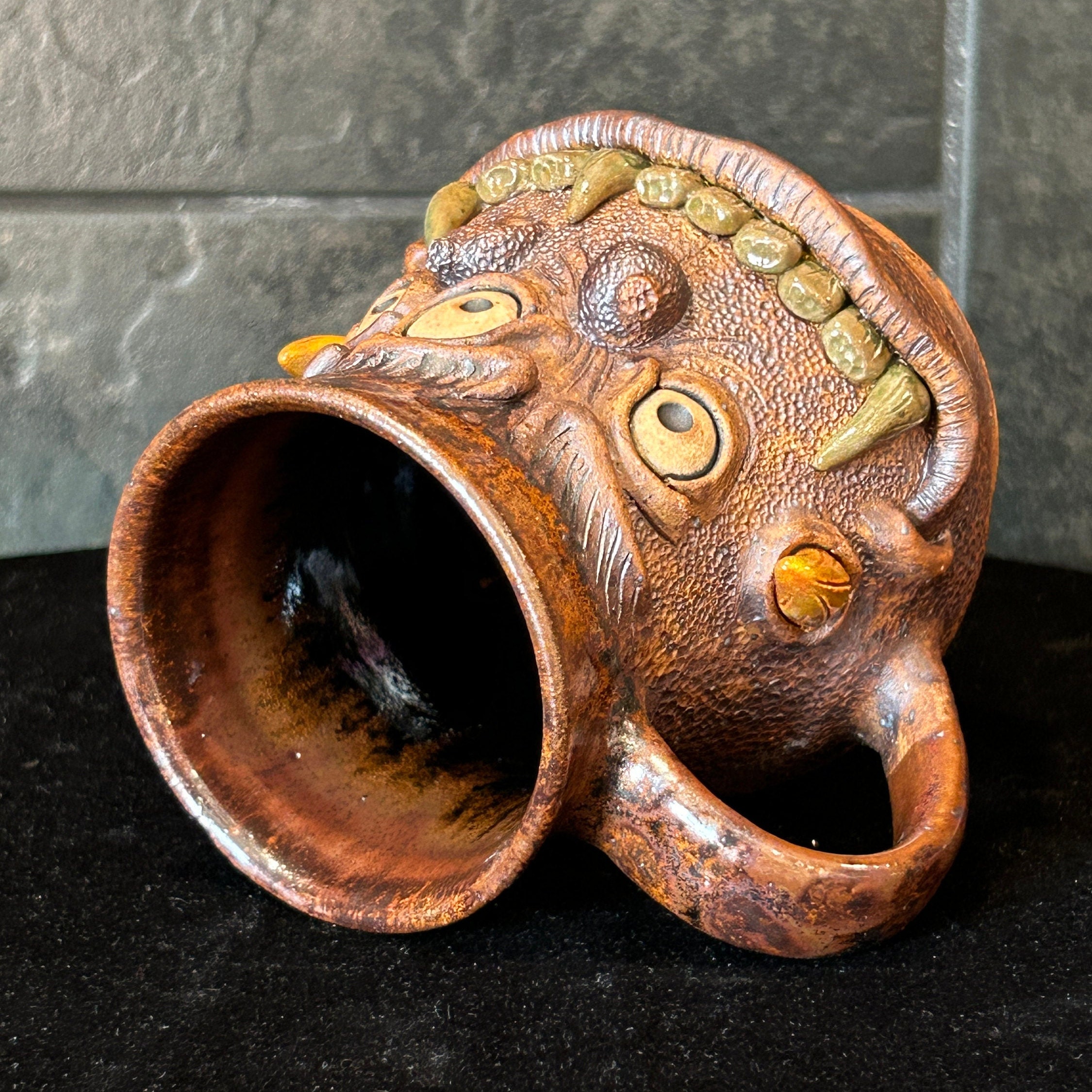 Handcrafted Monster Mug, Goblin Mug, Orc Mug, Ogre Mug, Face Mug, Cool ...