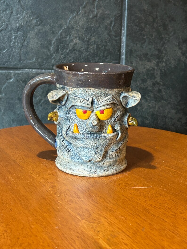106 Handcrafted Monster Mug, Goblin Mug, Orc Mug, Ogre Mug, Face Mug ...