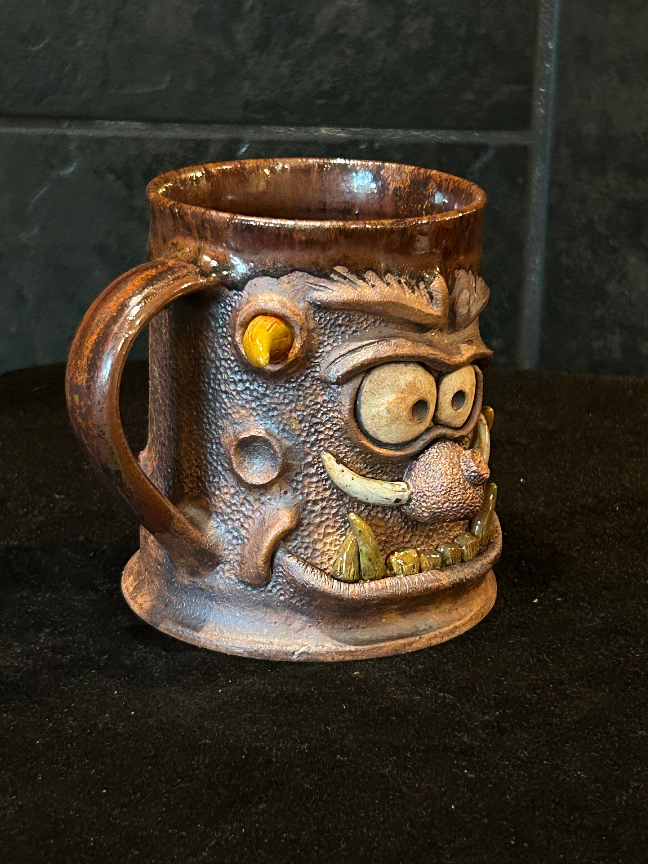 Handcrafted Monster Mug, Goblin Mug, Orc Mug, Ogre Mug, Face Mug, Cool ...