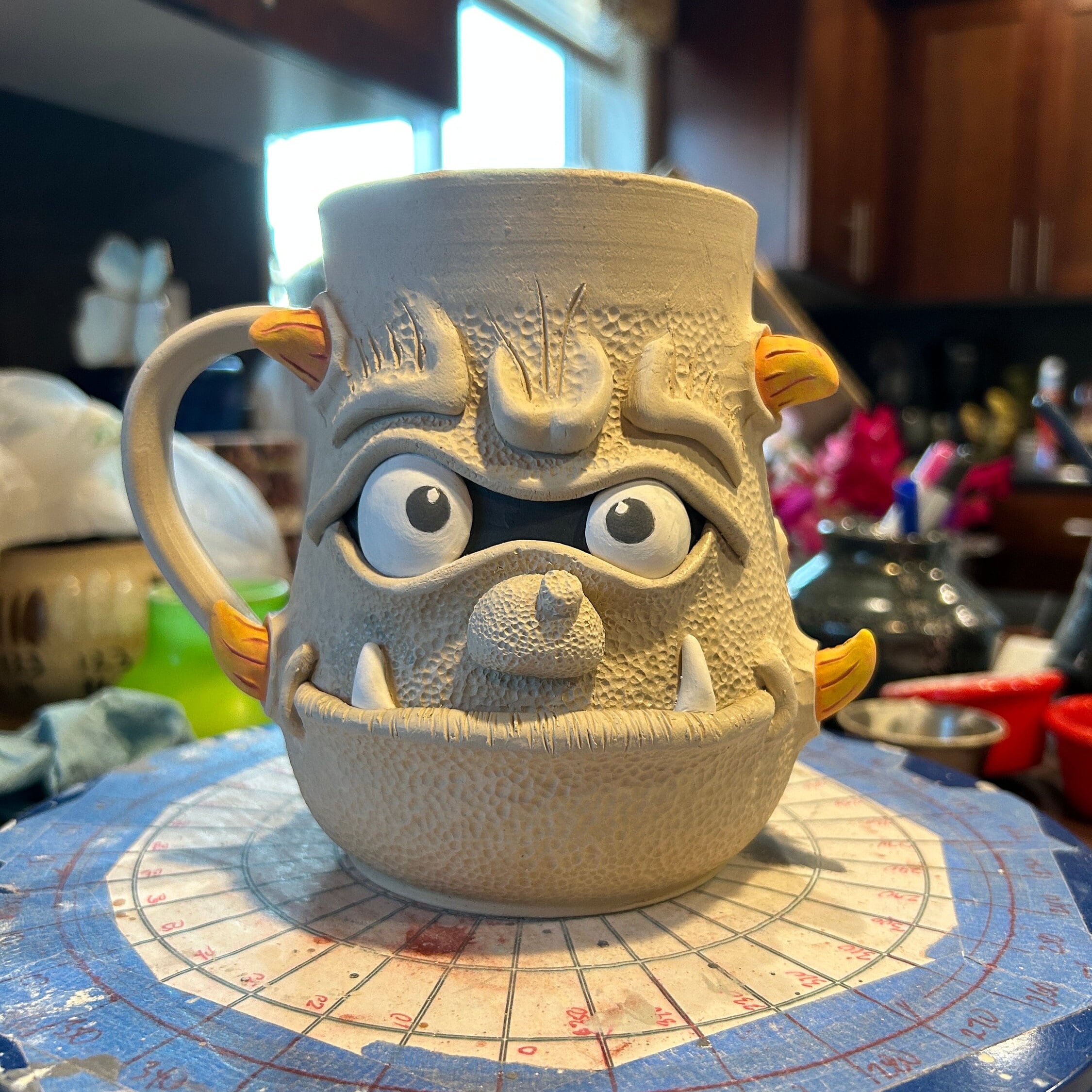 Handcrafted Monster Mug, Goblin Mug, Orc Mug, Ogre Mug, Face Mug, Cool ...