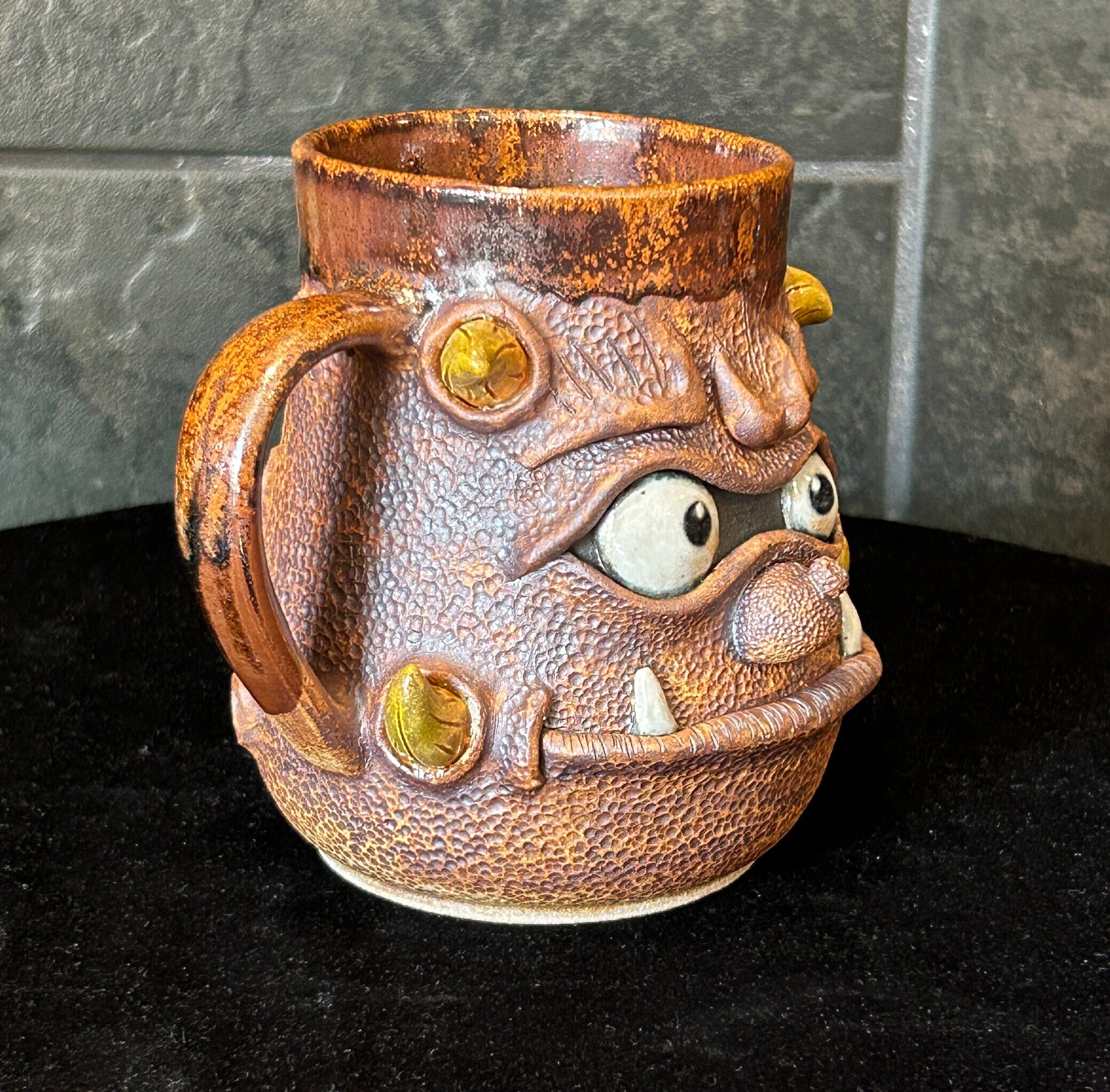 Handcrafted Monster Mug, Goblin Mug, Orc Mug, Ogre Mug, Face Mug, Cool ...