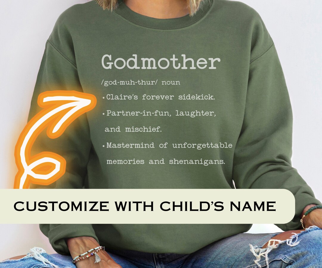 Funny Godmother Definition Sweatshirt for Godfather Baptism Proposal ...
