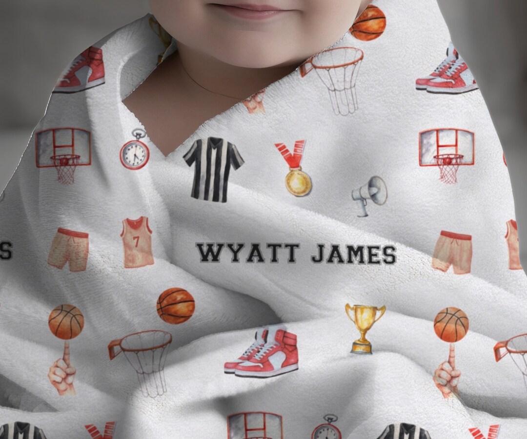 Custom Baby Blanket for Basketball Lover New Baby Shower Gift Idea for ...