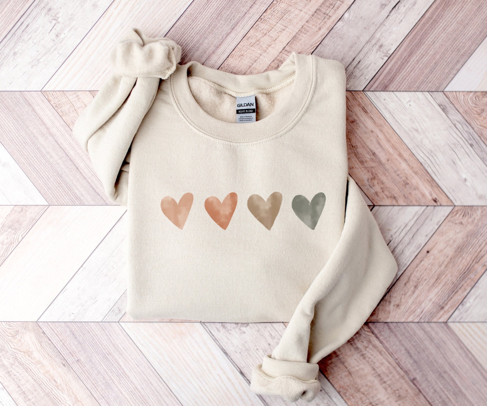 Neutral Watercolor Heart Sweatshirt for Women Heart Lover Gift Love ...