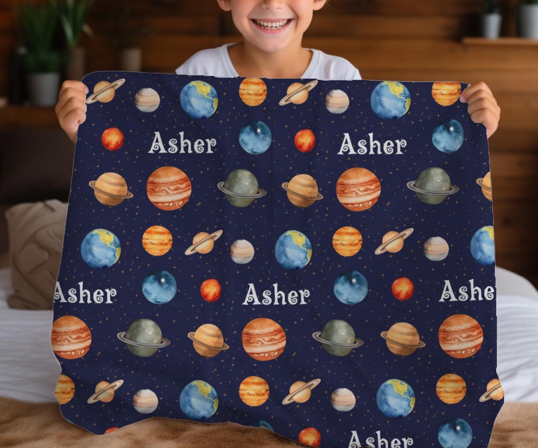 Custom Solar System Blanket for Astronomy Lover Planet Blanket for ...