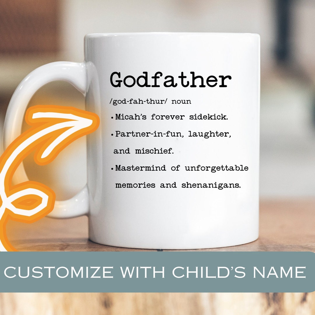 Personalized Godfather Definition Mug for Godmother Custom Baptism ...