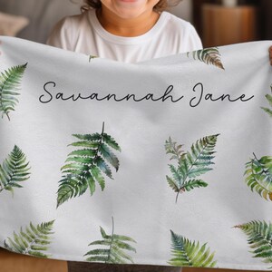 Personalized Fern Baby Blanket for Botanical Nursery Boho Baby Blanket ...