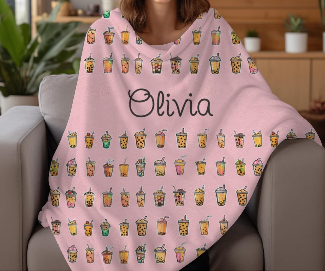 Custom Boba Blanket for Bubble Tea Lover Gift Idea for Boba Lover ...