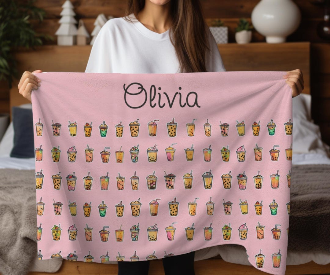 Custom Boba Blanket for Bubble Tea Lover Gift Idea for Boba Lover ...