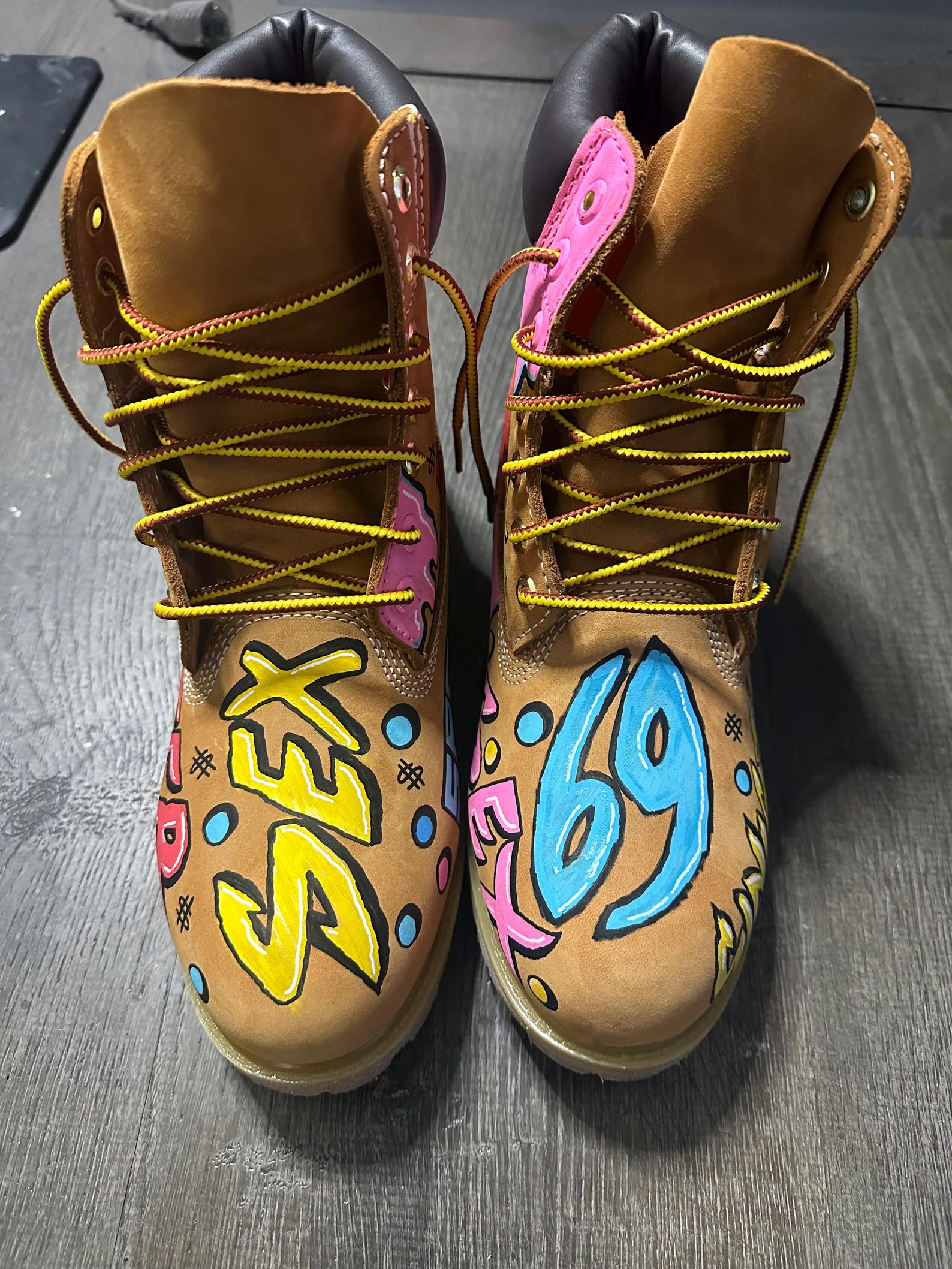 Custom Hand Painted Timberland 6 Inch Wheat Boots, One of a Kind ...