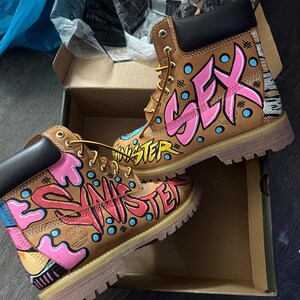 Custom Hand Painted Timberland 6 Inch Wheat Boots, One of a Kind ...
