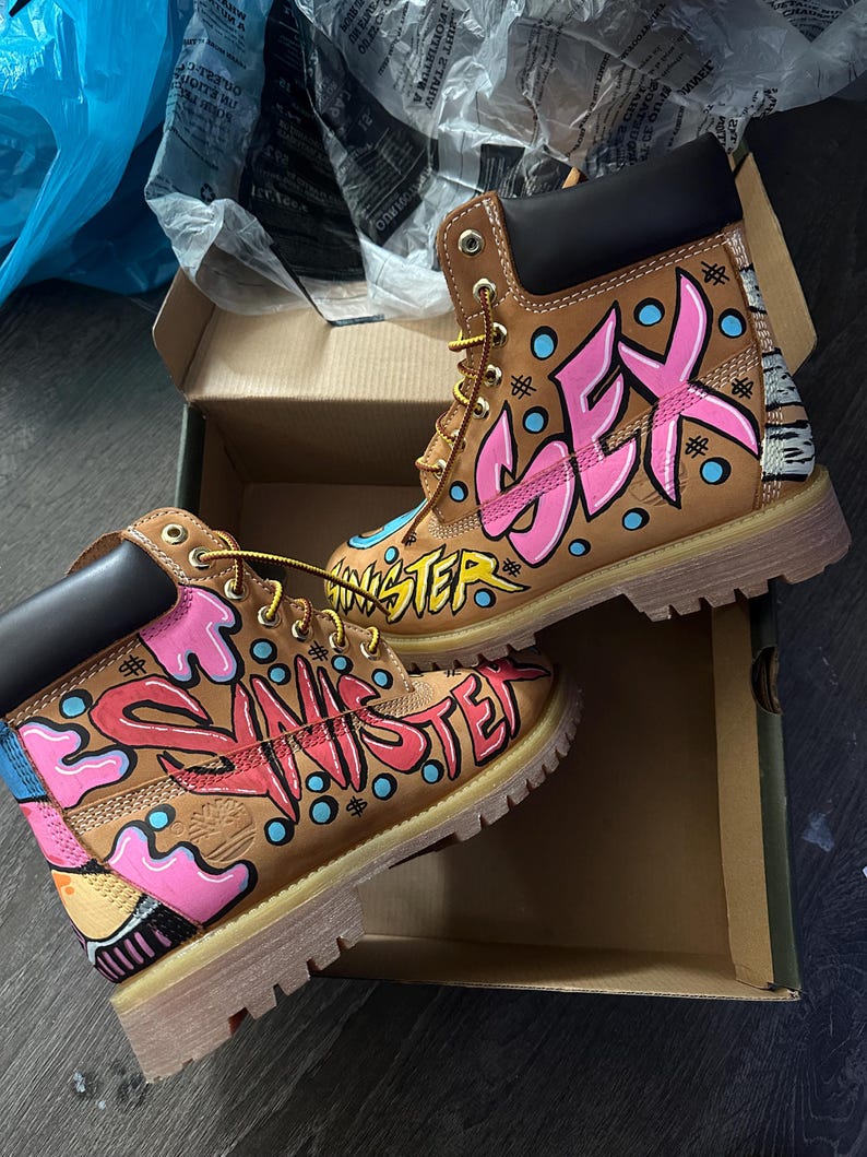 Custom Hand Painted Timberland 6 Inch Wheat Boots, One of a Kind ...