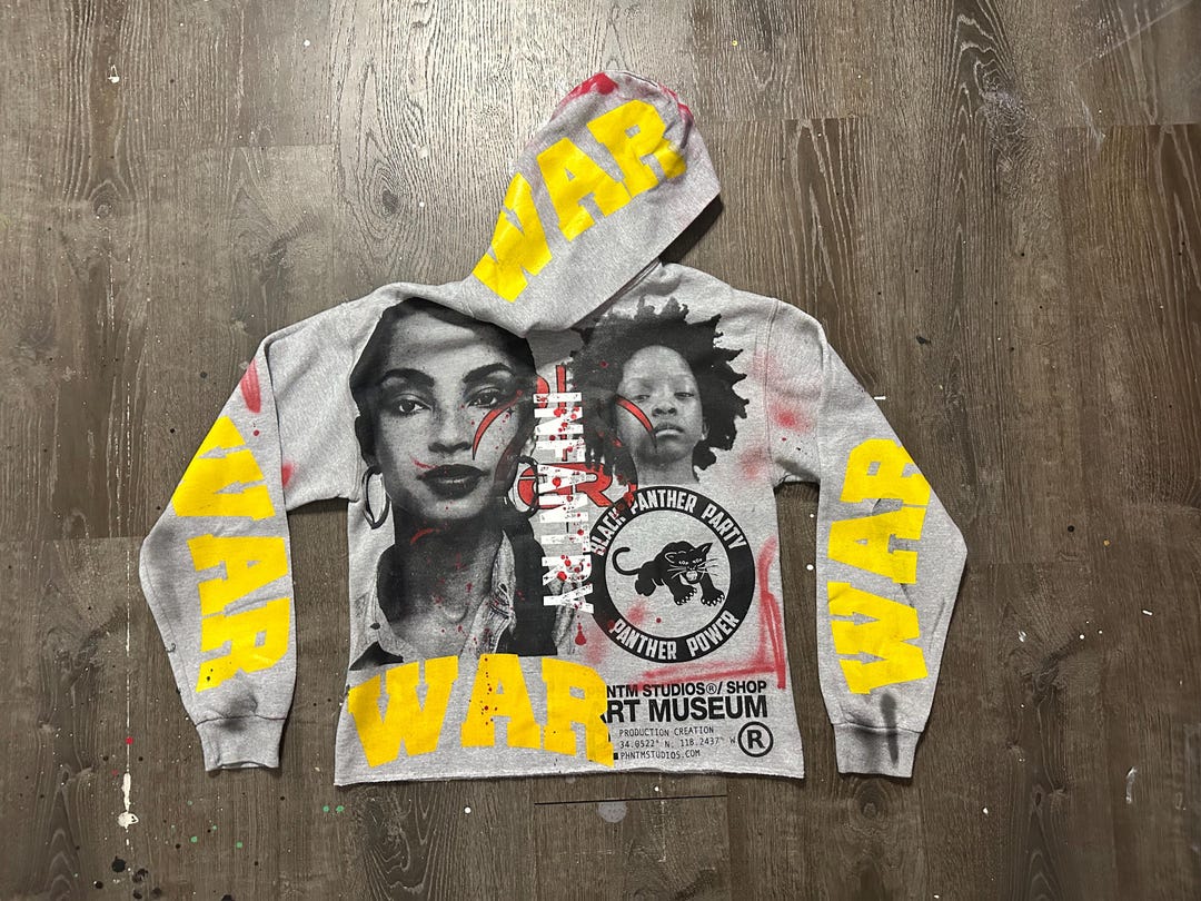 Sade Adu Black Panther Party NY War Art Dept Upcycled Screen Print Baby ...