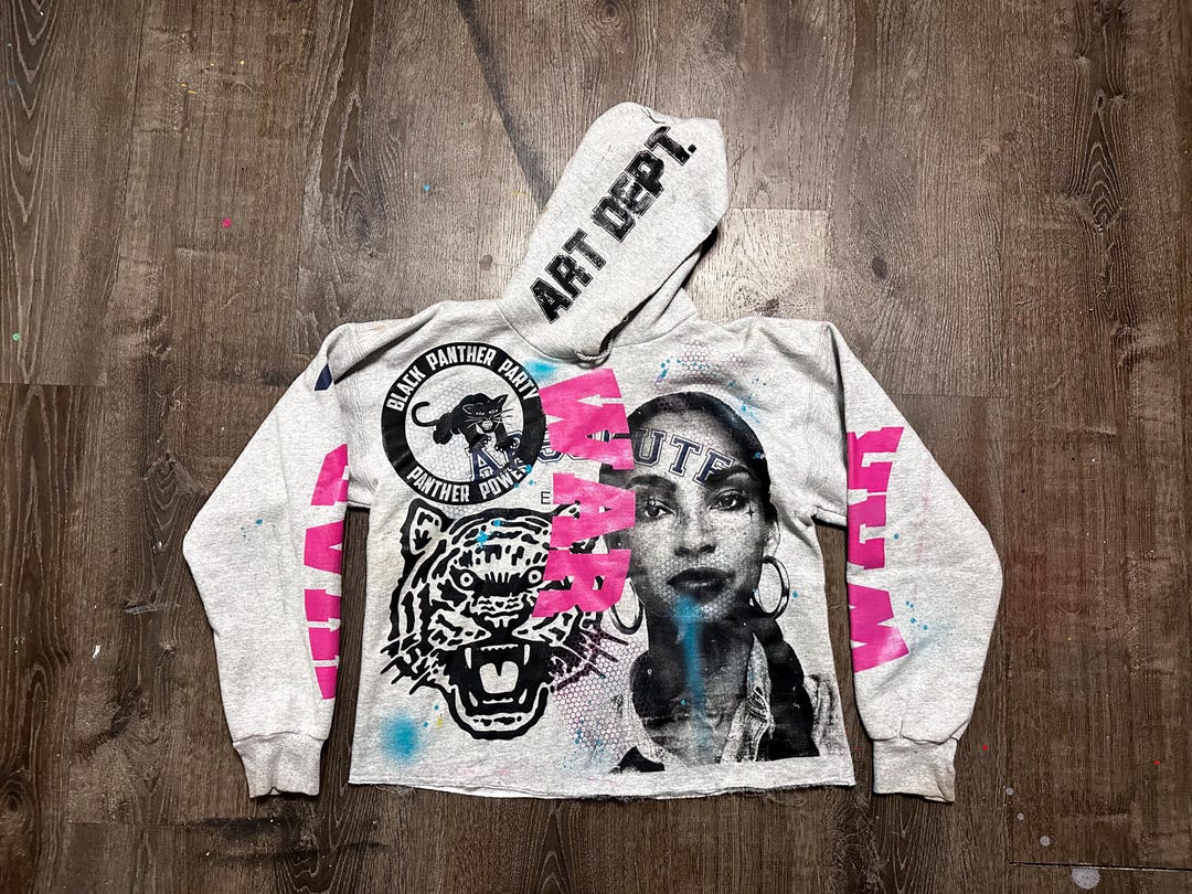 Sade Adu Black Panther War Kanji Dept Make Art Not War Y2K Hand Painted ...