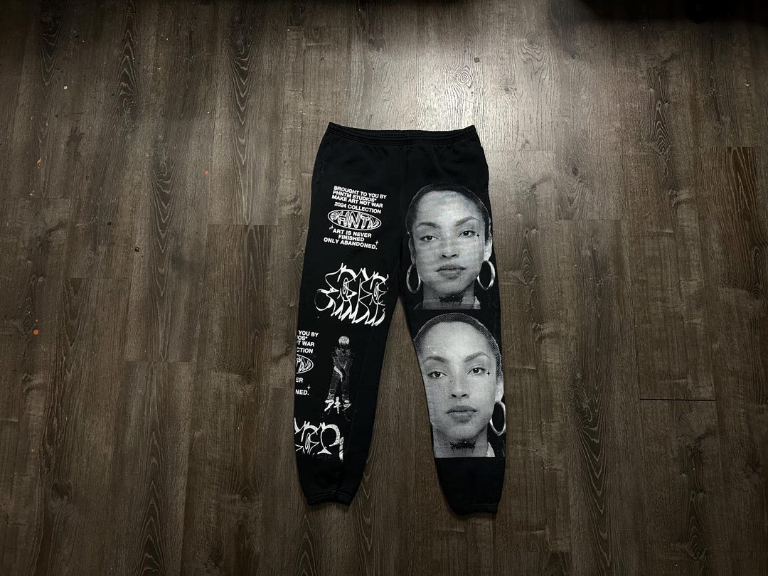 Sade Adu Make Art Not War Heavy Metal Y2K Hand Painted Custom Made Silk ...