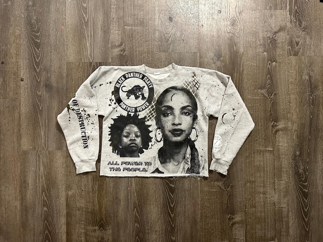 Sade Adu Make Art Not War Heavy Metal Y2K Hand Painted Custom Made Silk ...