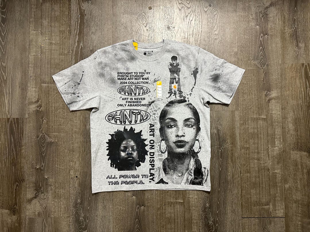 Sade Adu Make Art Not War Heavy Metal Y2K Hand Painted Custom Made Silk ...