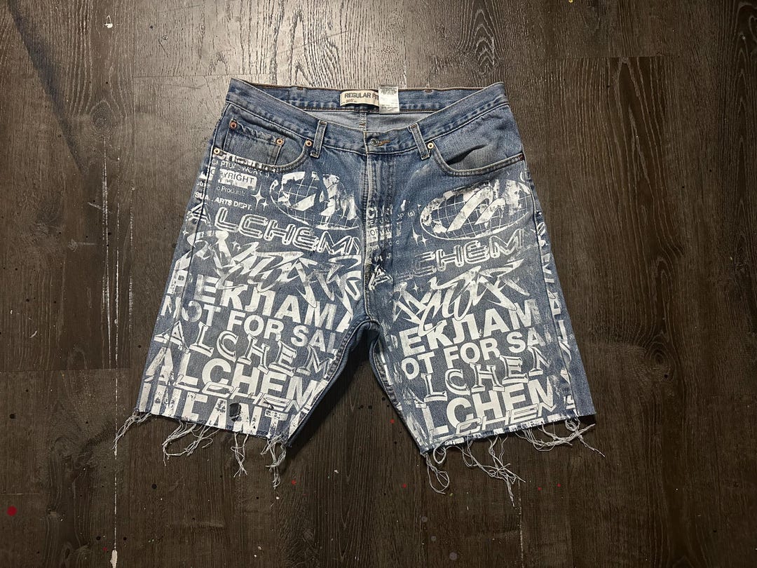Levi’s 505 Custom Jorts – Screen Printed Denim Shorts, Reworked Levi’s ...