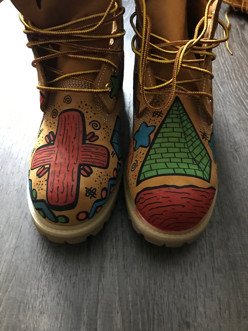 Custom Hand Painted Timberland 6 Inch Wheat Boots, One of a Kind ...
