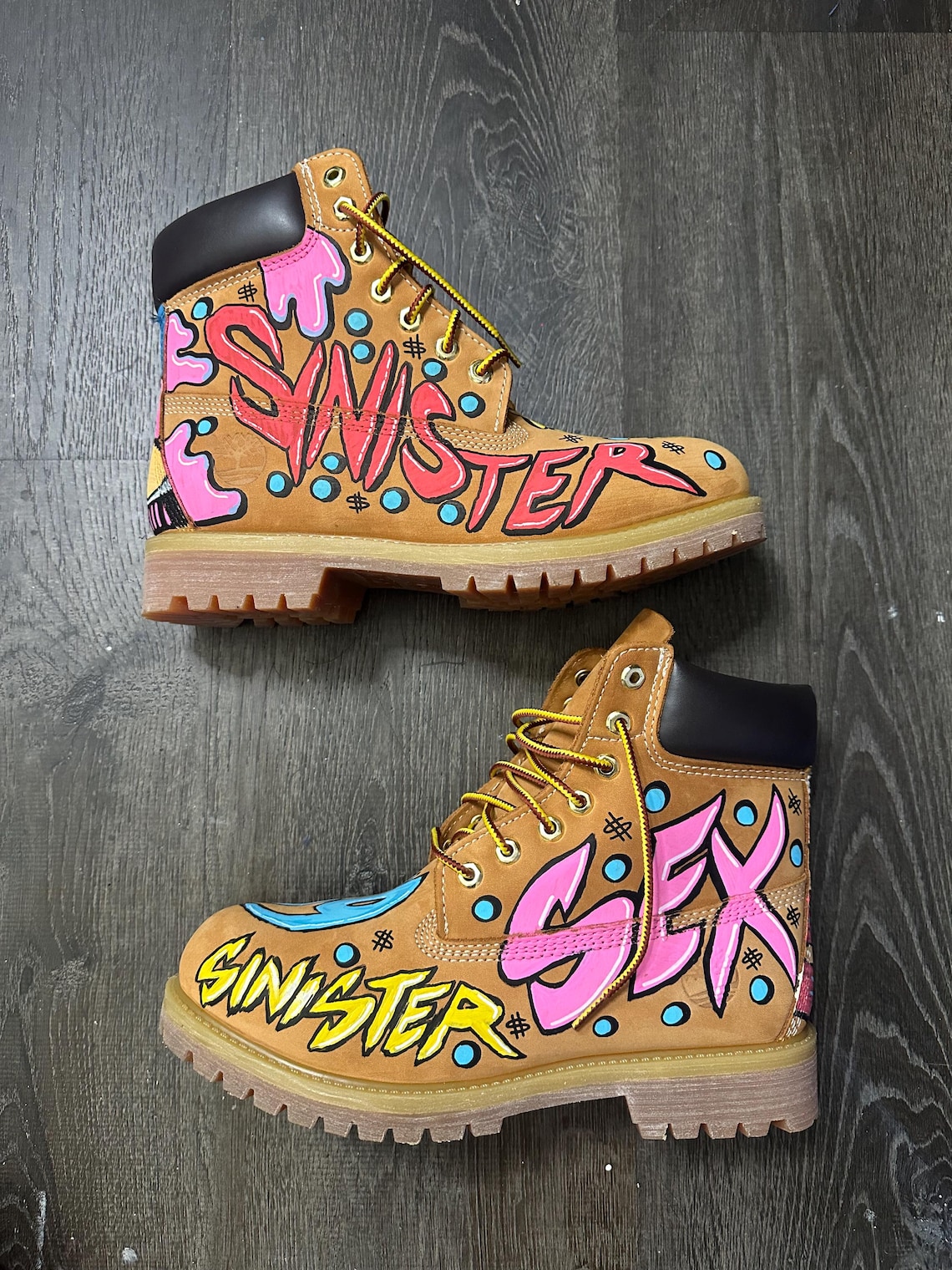 Custom Hand Painted Timberland 6 Inch Wheat Boots, One of a Kind ...
