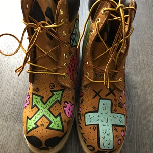 Custom Hand Painted Timberland 6 Inch Wheat Boots, One of a Kind ...