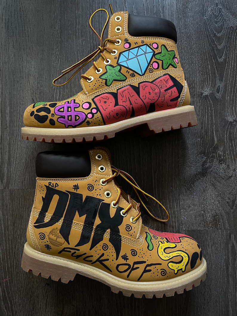 Custom Hand Painted Timberland 6 Inch Wheat Boots, One of a Kind ...