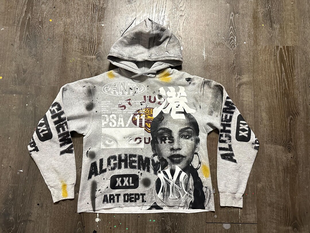 Sade Adu Black Panther Party Kanji Art Dept Upcycled Screen Print Gray ...