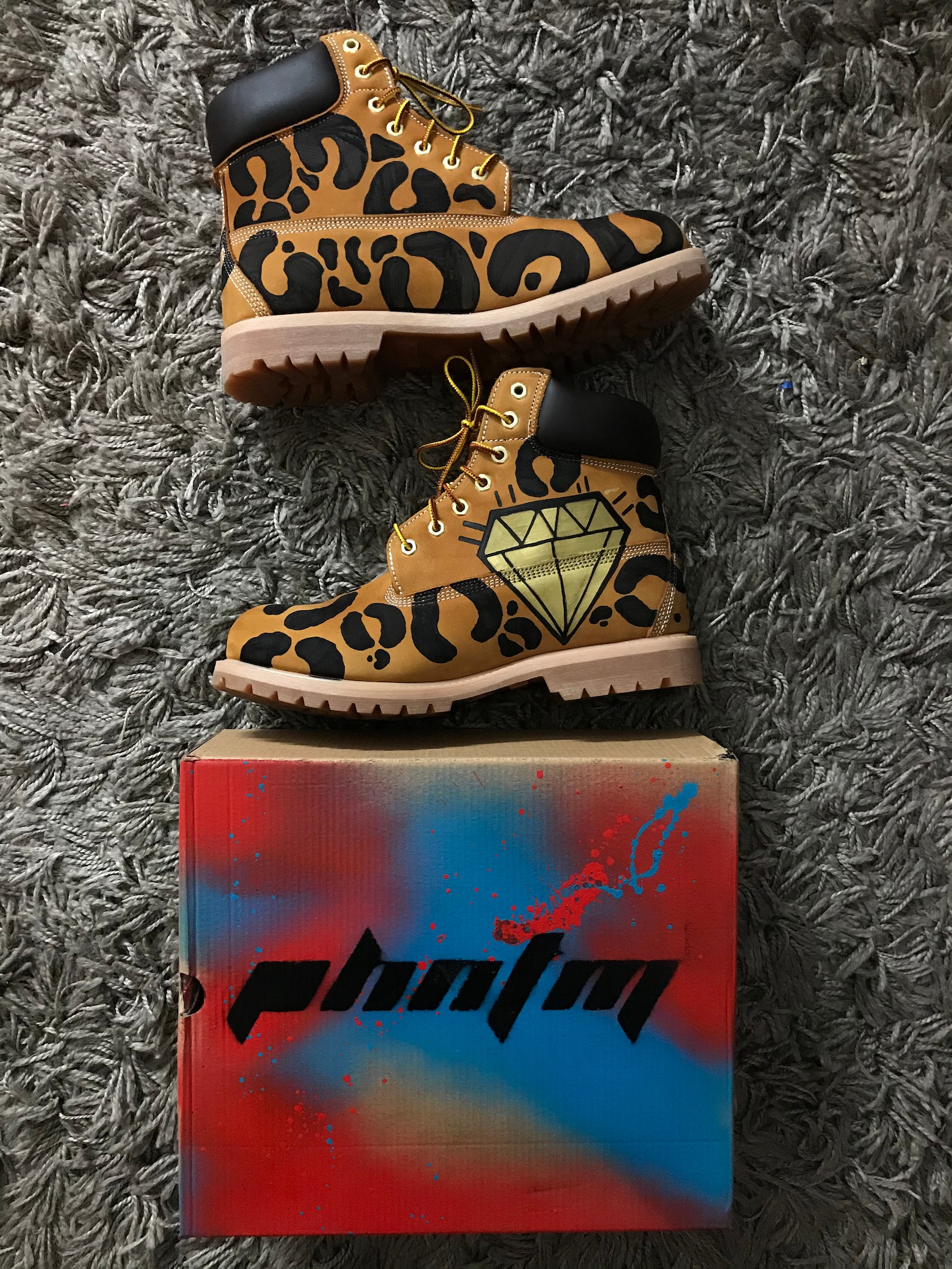 Custom Hand Painted Timberland 6 Inch Wheat Boots, One of a Kind ...