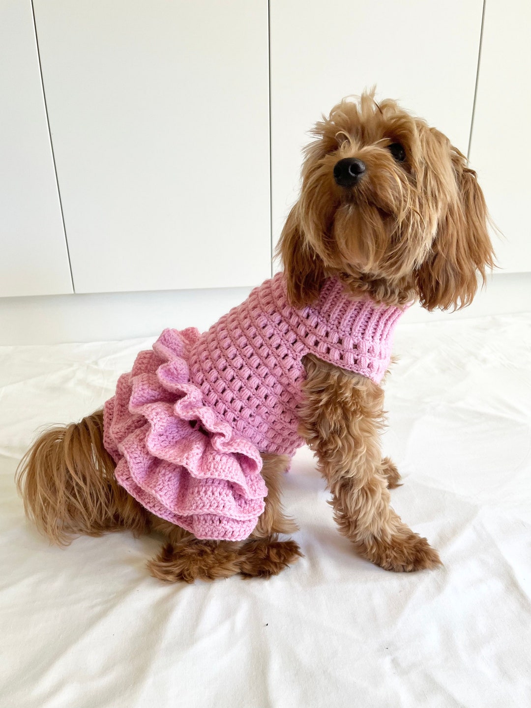 Crochet PATTERN Lottie and Lulus Puff Stitch Tutu Crochet Dog Jumper ...