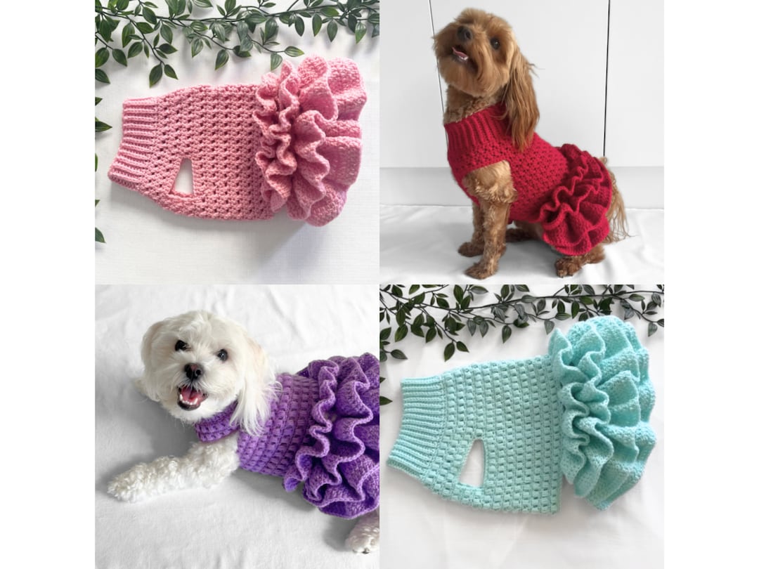 CROCHET PATTERN BUNDLE, Crochet Dog Jumper, Pet Tutu, Dog Sweater ...