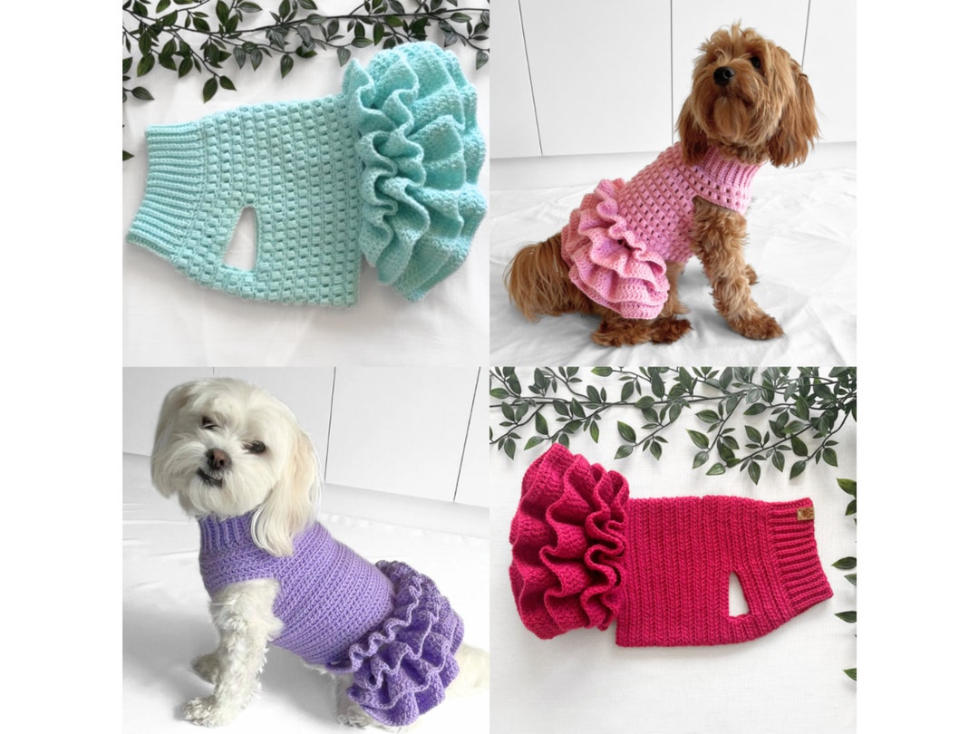 CROCHET PATTERN BUNDLE, Crochet Dog Jumper, Pet Tutu, Dog Sweater ...