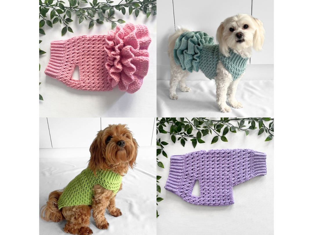 CROCHET PATTERN BUNDLE, Crochet Dog Jumper, Pet Tutu, Dog Sweater ...