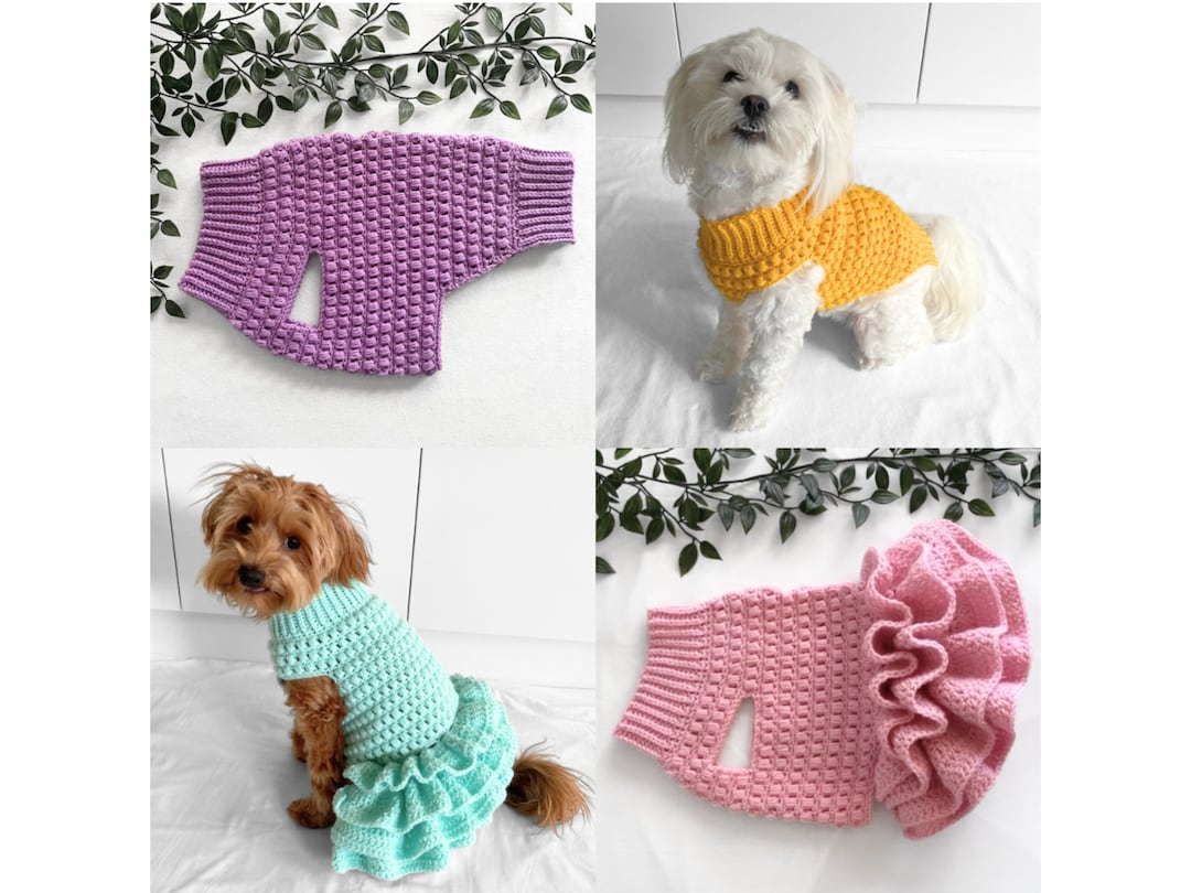 CROCHET PATTERN BUNDLE, Crochet Dog Jumper, Pet Tutu, Dog Sweater ...