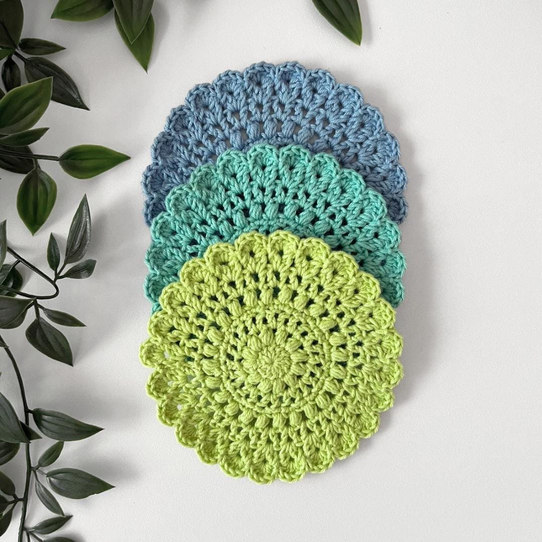 CROCHET PATTERN, Lottie and Lulu’s Lacy Coaster, Crochet Coaster, Quick ...