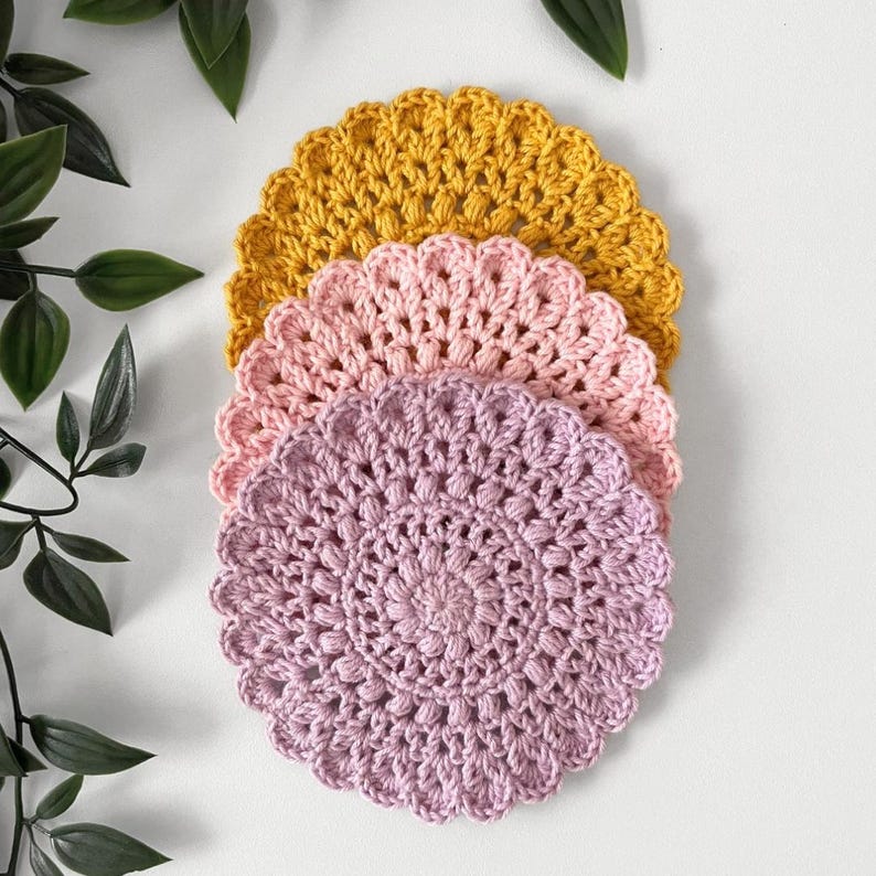 CROCHET PATTERN, Lottie and Lulu’s Lacy Coaster, Crochet Coaster, Quick ...