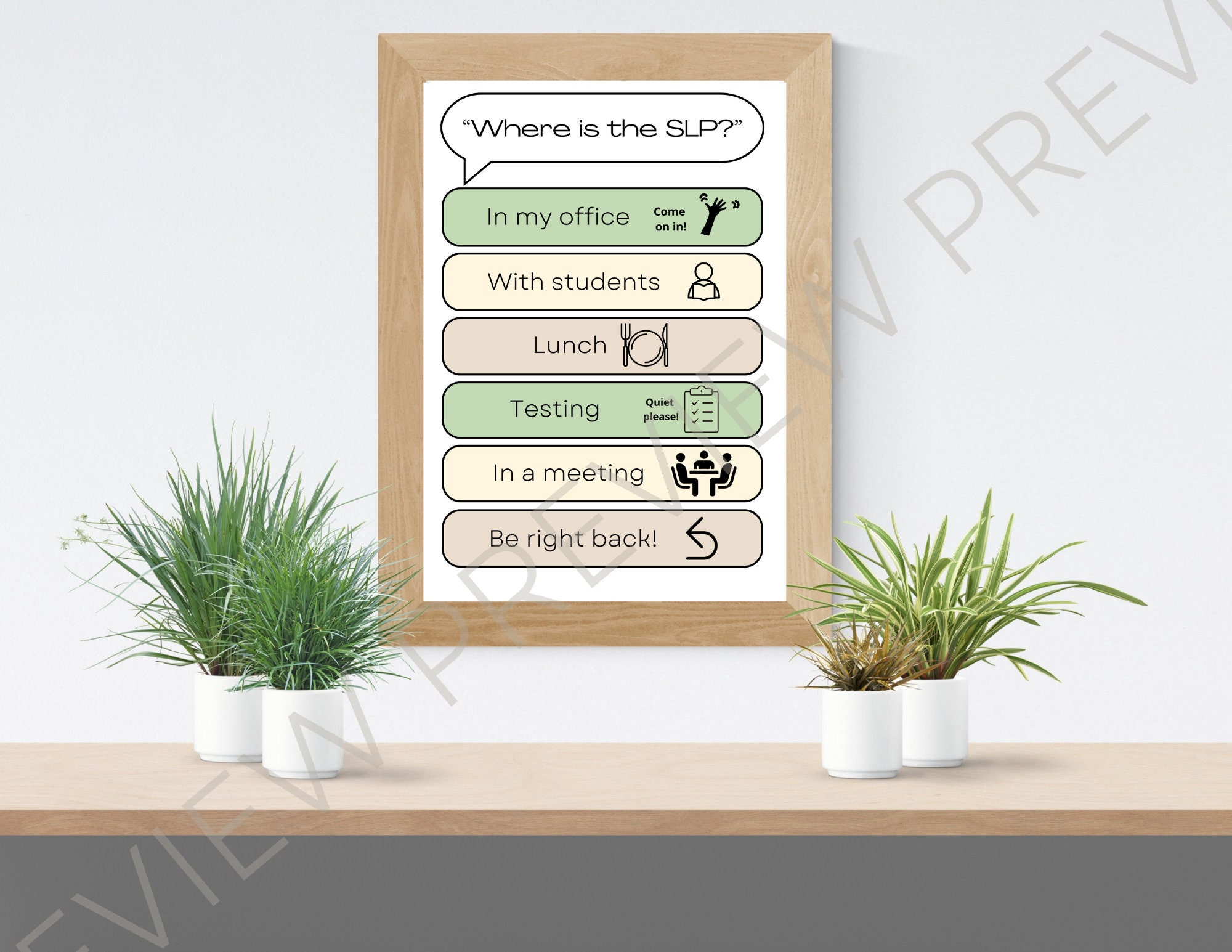 Where is the SLP Door Sign / Speech Room Decor / Therapy Room / Testing ...